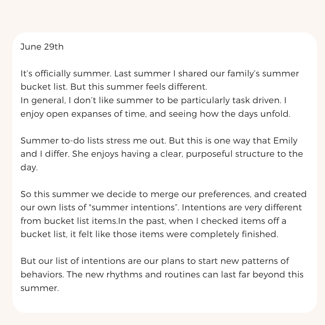 Summer Reflections: Looking Back on Summer Intentions - thetidydad.com